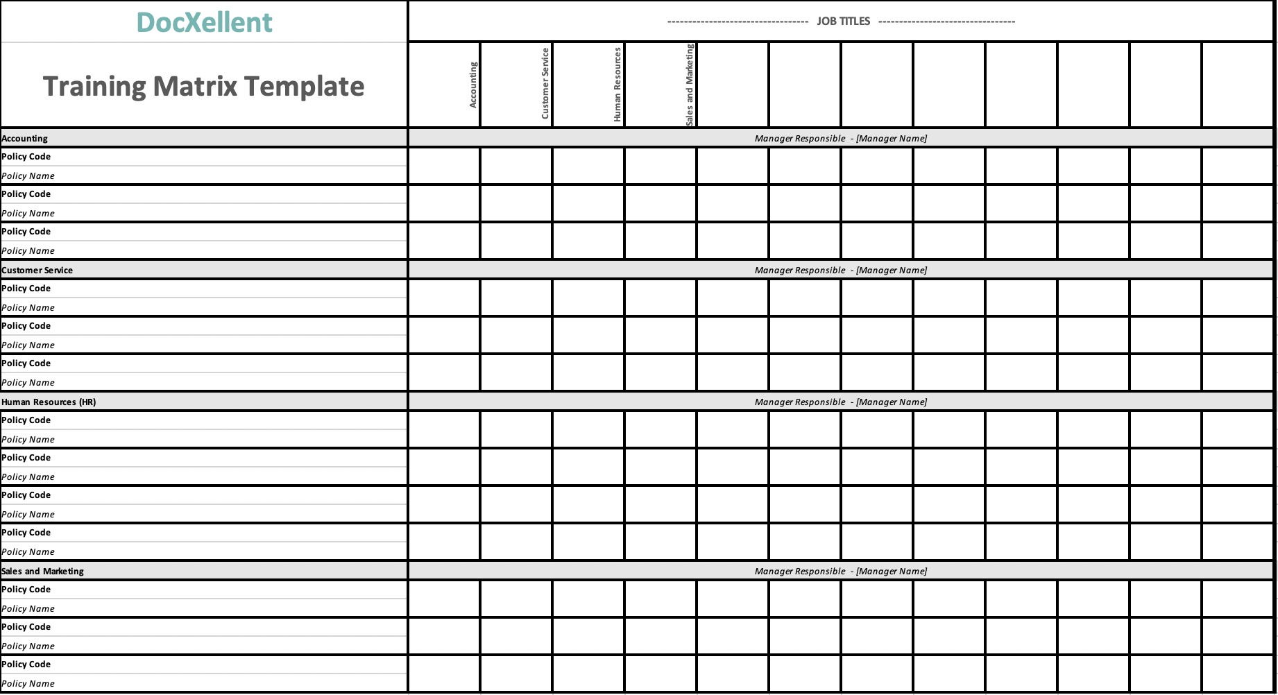  FREE Download Auditor Approved Training Matrix Template